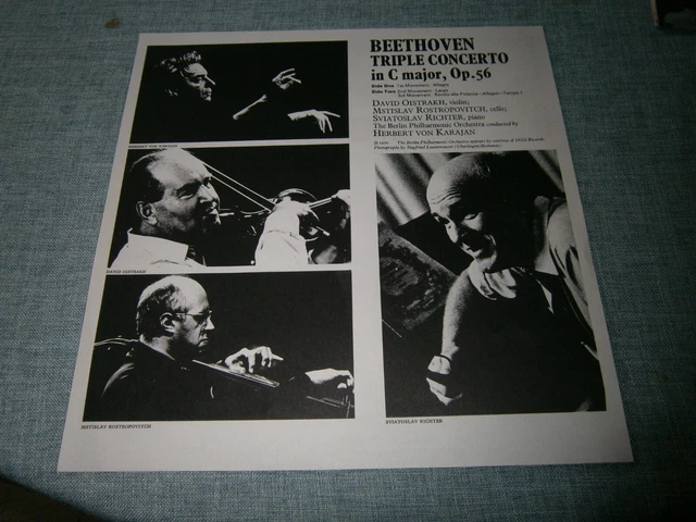BEETHOVEN TRIPLE CONCERTO Richter Oistrakh Rostropovich Karajan ASD 2582 LP EUR 4,65 - PicClick IT