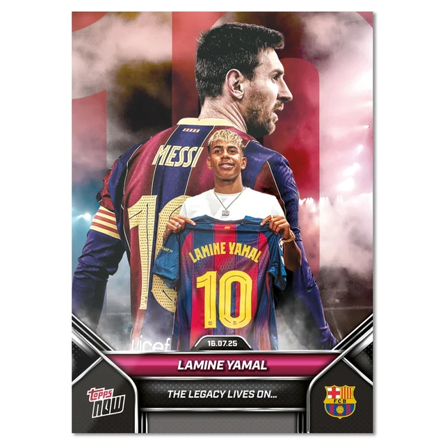 LAMINE YAMAL LIONEL Messi Legacy - 2025 FC Barcelona Topps NOW - Card 2 Presale $16.55 - PicClick AU