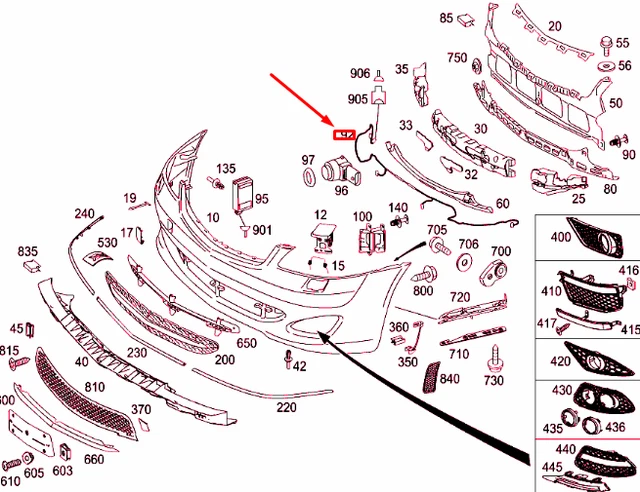 MERCEDES-BENZ S W221 Avant Pare-Choc Harnais Câblage A2215401205 Neuf ...