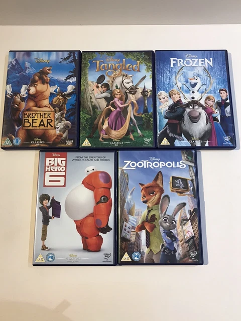 DISNEY CLASSICS DVD Bundle Frozen Tangled Brother Bear Big Hero 6 ...