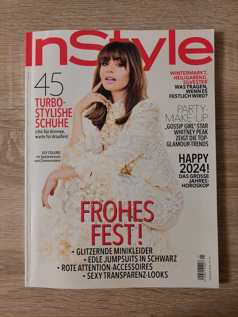 INSTYLE ZEITSCHRIFT MAGAZIN Januar 2024 # LILY COLLINS # NEU !! EUR 1 ...