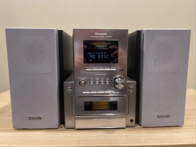 PANASONIC SA-PM17 COMPACT Bi-Amp Stereoanlage, Receiver, 5 CD Wechsler ...