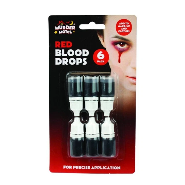 MURDER MOTEL BLOOD Capsules 6 Pack Fake Red Drops For Halloween Makeup ...