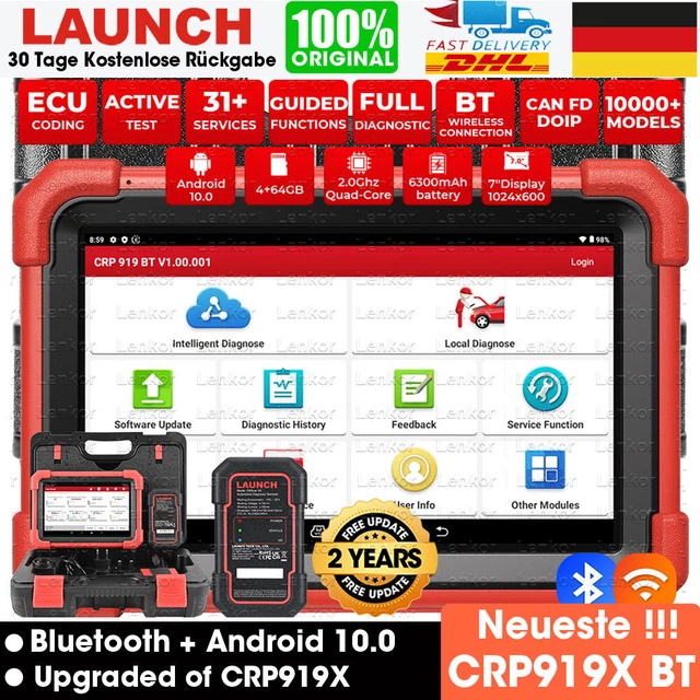 LAUNCH CRP919X BT Auto OBD2 Diagnosegerät Alle System CANFD DOIP ECU ...