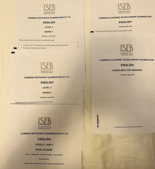 ISEB COMMON ENTRANCE Exam 13+ Past Paper & Mark Scheme English level 1 ...