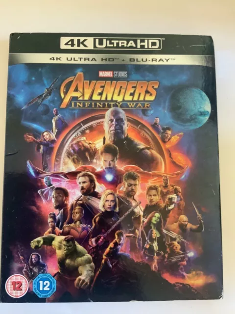 AVENGERS INFINITY WAR 4k ultra HD + Blu-ray including slip cover £9.99 ...