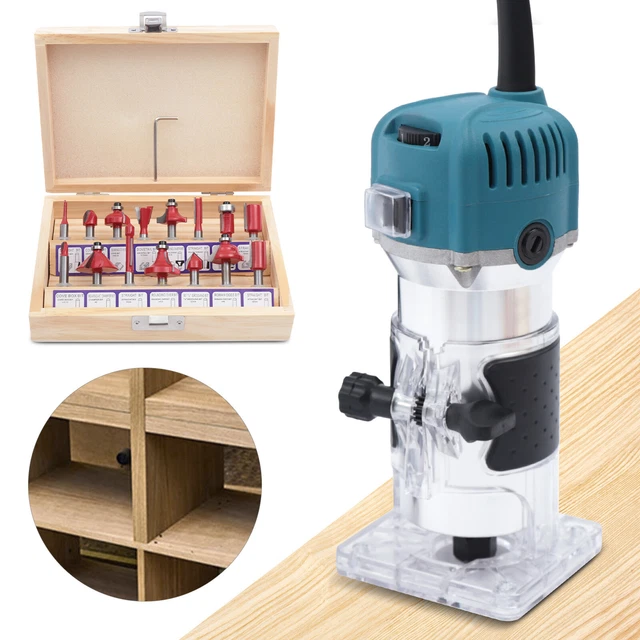 ELECTRIC ROUTER KIT Set Wood Palm Laminate Hand Trimmer Variable Speed ...