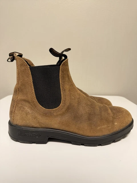 BLUNDSTONE SADDLE BROWN Suede Chelsea Boots Men’s US 9 UK 8 EU 42 £99. ...