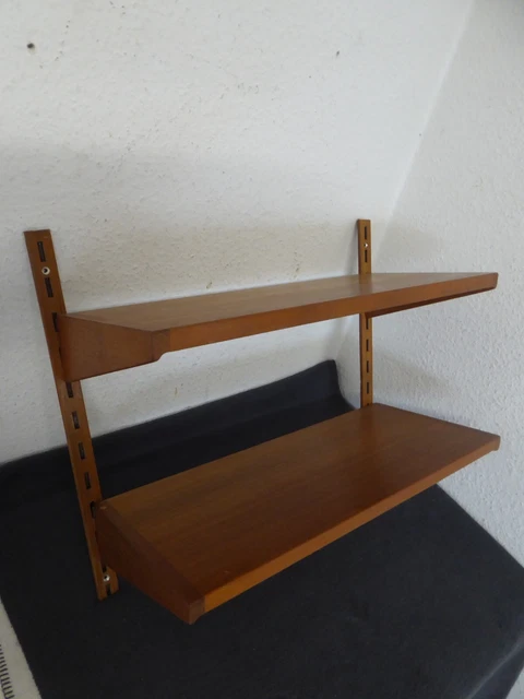 VINTAGE 60S QUAY Kristiansen Teak Wall Rack Shelf System 60s Danish Mid ...