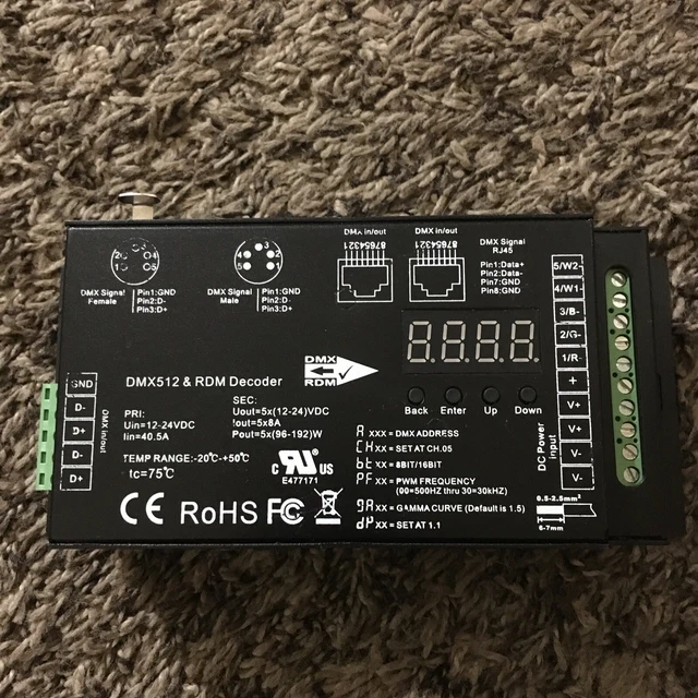 5 CHANNEL DMX Decoder with RDM Digital Display,DMX512 Dimmer Driver $70 ...