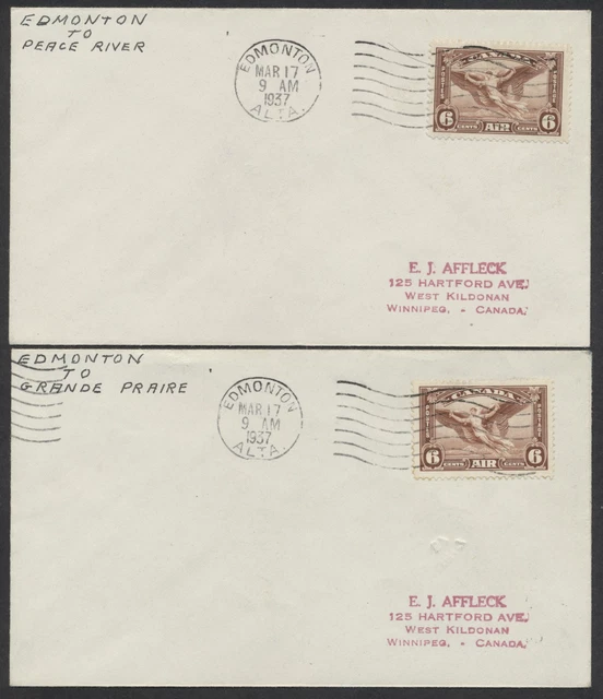 1937 LOT OF 16 Edmonton-Grande Prairie-Dawson Creek-Ft St John BC ...