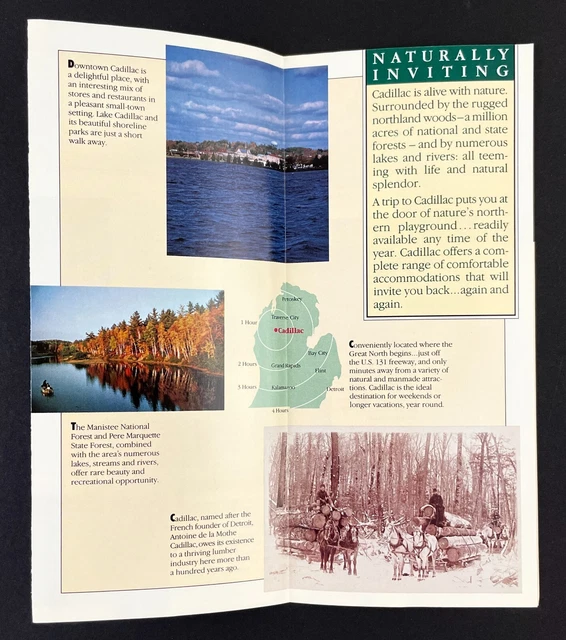 1990S CADILLAC MICHIGAN Vintage Travel Brochure Tourist Map Outdoor Recreation £11.89 - PicClick UK