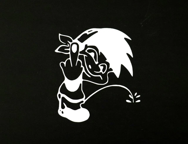 BOY PEE MIDLE Finger Car Van Caravan Suv Ev Bumper Window Decal Sticker ...