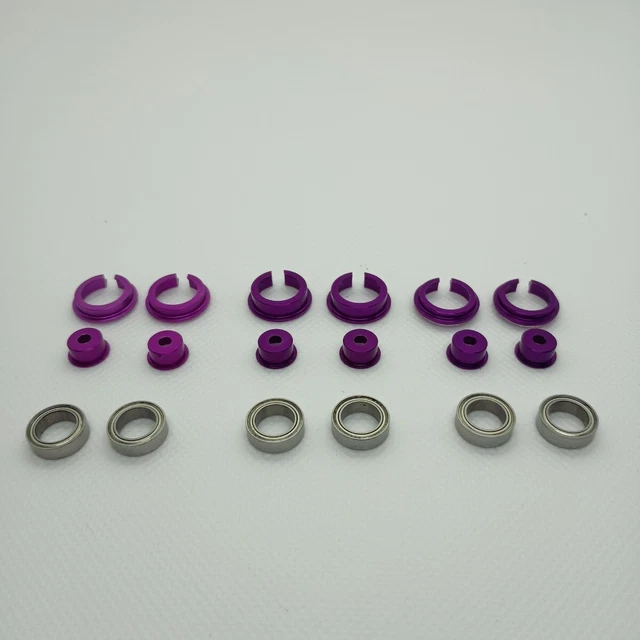 3 SETS OF spring retainers, purple, for Reve D, RDX, MD3.0, Yokomo ...