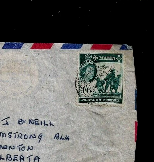BRITISH COLONIES MALTA 1952 COVER FRANKED STAMP POSTAGE&REVENUES TO ...