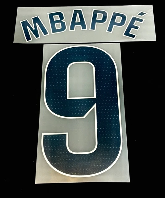 OFFICIAL REAL MADRID Mbappe 9 2024/25 Football Name/Number Set Away ...