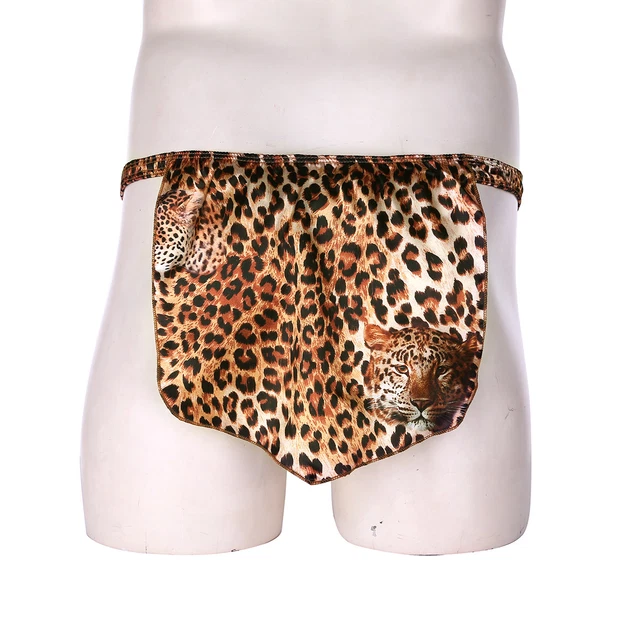 MEN'S LEOPARD PRINT Loincloth Animal Thong Male Jungle G-string Briefs ...