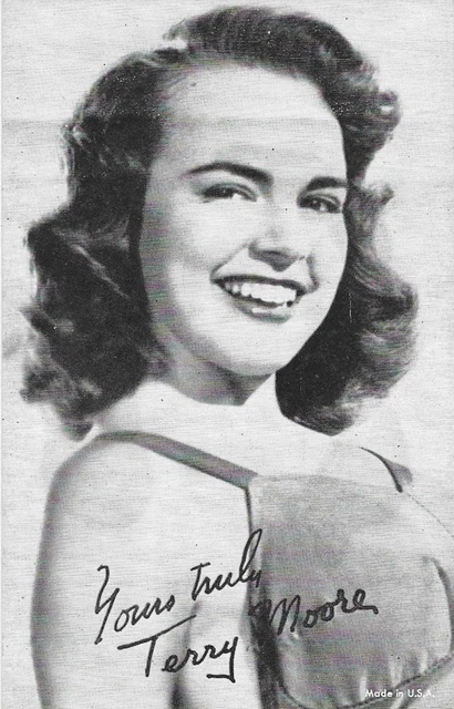 EXHIBIT CO. ARCADE ACTOR CARD EARLY 1950's TERRY MOORE!! RARE, POPULAR ...
