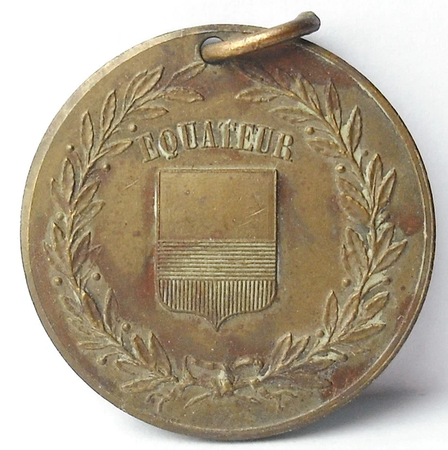 MÉDAILLE RELIGIEUSE RÉPUBLIQUE d'Équateur Ecuador c1920 A J Corbierre ...