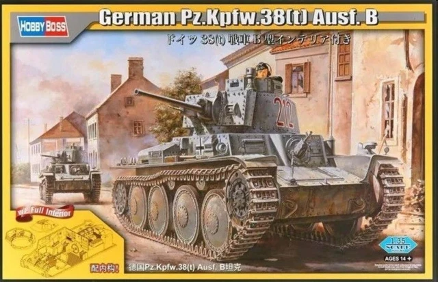 HOBBY BOSS 80141 German Panzer Kpfw.38(t) Ausf.B in 1:35 Bausatz Neu ...