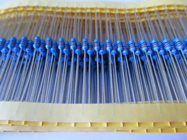 50PCS AXIAL METAL Film Resistors 0207 0.6W 1% 350V Different Resistance ...