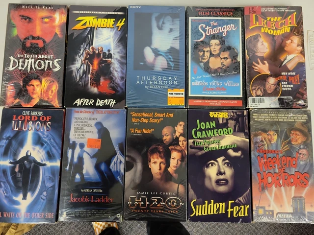 HORROR MOVIE VHS Lot 10 Movies 1980s 1990s 2000s The Leech Woman Zombie ...