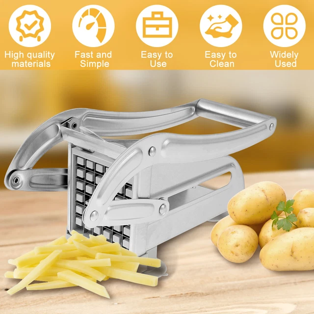 FRENCH FRY CUTTER Stainless Steel Potato Chipper Fast Cutting Potato ...