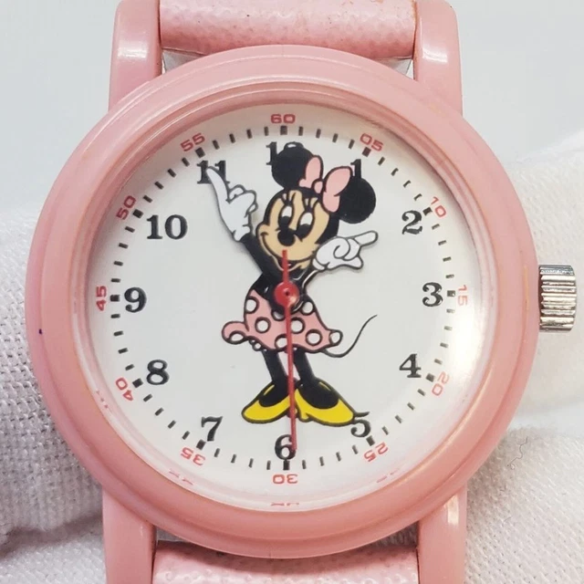 DISNEY STORE EXCLUSIVE Minnie Mouse Pink Bow & Dress Cute Analog Watch ...