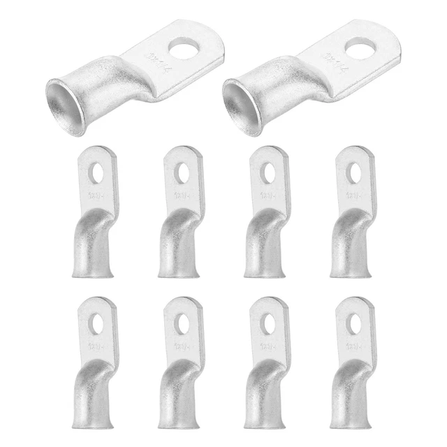 10PCS 1 AWG-1/4& Tinned Copper Cable Lugs,Battery Cable End $25.75 ...
