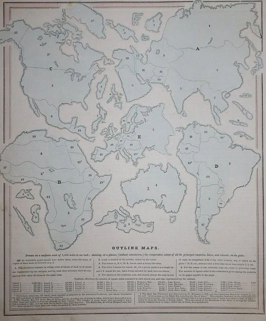 OLD 1861 SMITH'S Atlas Map ~ CONTINENTS of the WORLD ~ Free S&H £16.42 ...