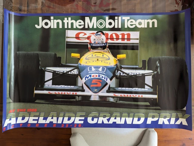 ORIGINAL 1986 WILLIAMS F1 Nigel Mansell Adelaide GP Poster $25.00 ...