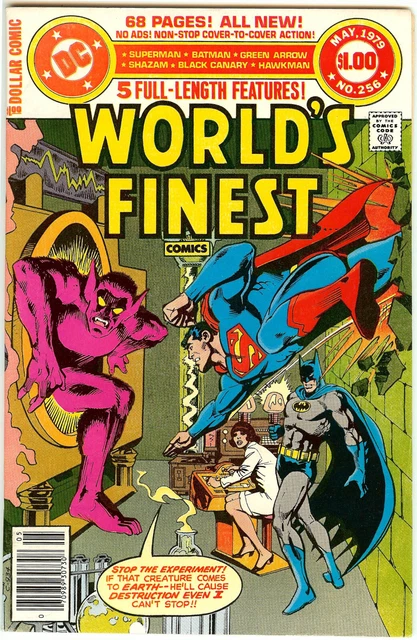 WORLD'S FINEST 256 DC Superman Batman Dollar Comic Newsstand format ...