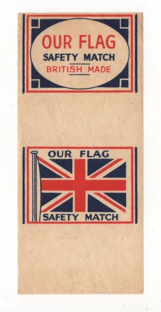&OUR FLAG& SAFETY MATCH - VINTAGE UNUSED MATCHBOX LABEL - British Made ...