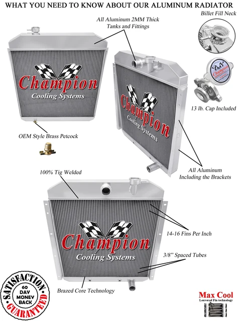 SUPER CHAMPION 3 Row All Aluminum Radiator for 1955 - 1959 GMC Truck # ...