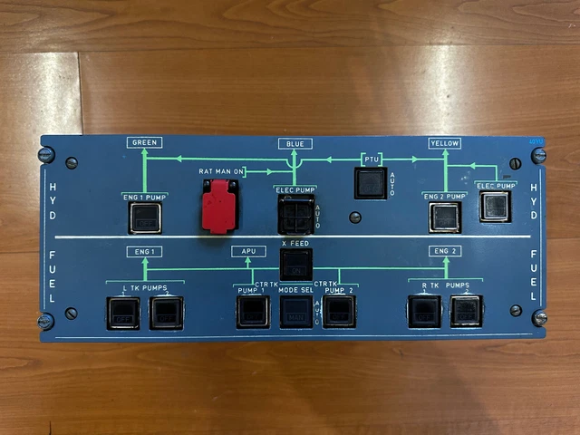 AIRBUS A320 / A319 / A321 - hydraulic Control Panel - 40VU £1,532.84 ...