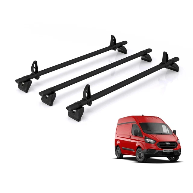 FORD TRANSIT CUSTOM Roof Rack for 2013-2024 [H2 Roof] 3x Roof Bars ...