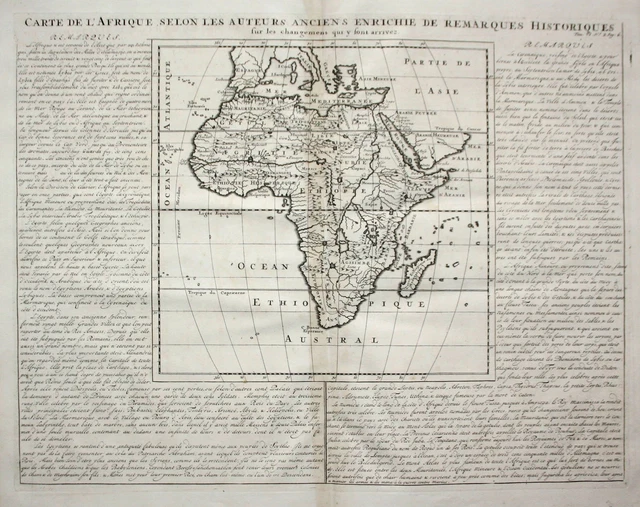 AFRICA CONTINENTE AFRICA mappa continente incisione su rame incisione ...