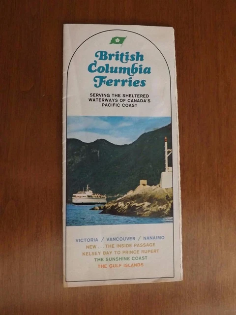 BRITISH COLUMBIA FERRIES Travel Brochure Schedule Map Routes Motor ...