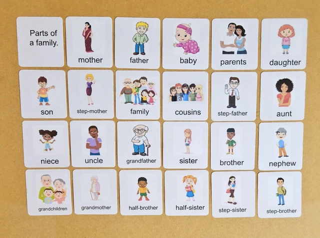 PARTS OF A Family Flash Cards - ASD Autism PEC Communication ESOL ...