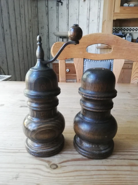 PFEFFERMÜHLE ZASSENHAUS HOLZ mit Kurbel uns Salzstreuer Vintage EUR 15,00 - PicClick DE