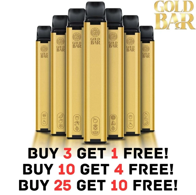 LUXURY GOLD BAR Disposable Vape Pen 20mg Nic Salt 600 Puffs ecig Bars ...