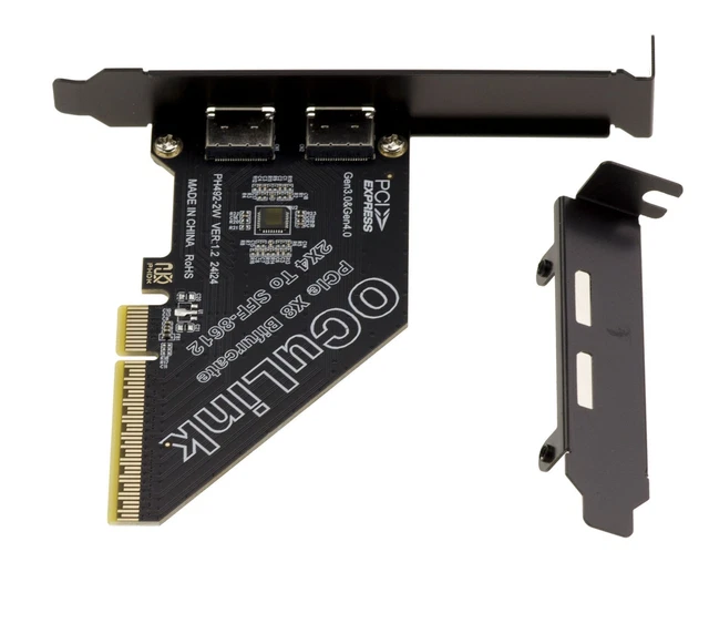 OCULINK SFF-8612 SFF-8611 PCIe Gen 4.0 x8 to 2-Port Controller Card $47 ...