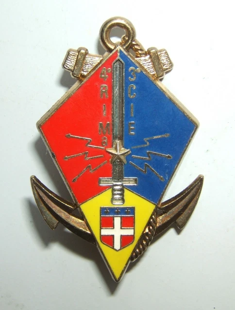 INSIGNE 4° REGIMENT D'INFANTERIE DE MARINE - 3° COMPAGNIE - Delsart EUR 8,00 - PicClick FR