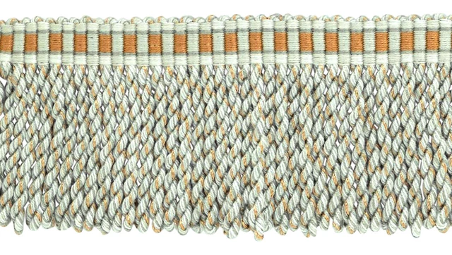 BULLION FRINGE TRIM with Woven Header, Color# VL05 - Light Sand Blue [5 ...