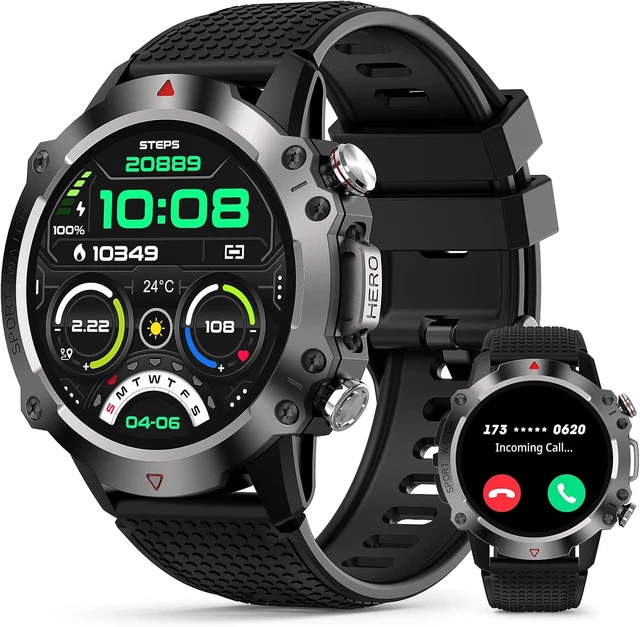 SMARTWATCH UOMO, HD Smartwatch Con Chiamate, 450Mah Orologio Smartwatch ...