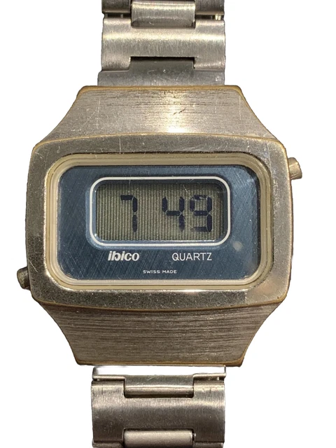 VINTAGE IBICO QUARTZ Lcd Digital Swiss Watch 1970S Esa 9315 £49.00 ...