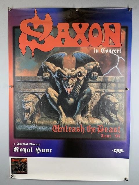 AFFICHE SAXON VINTAGE Originale Promo Unleash The Beast Tour 1997 EUR ...