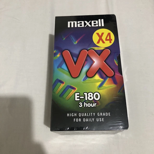 MAXELL BLANK VHS Video Cassette Tapes X 4 VX E180 New Sealed Pack £10.00 - PicClick UK