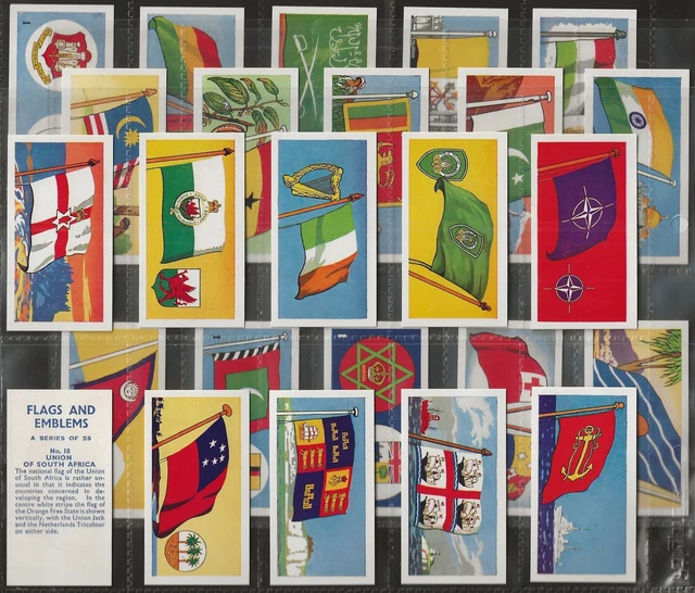 ANONYMOUS TRADE-FULL SET- Flags And Emblems 1961 (25 Cards) Excellent ...