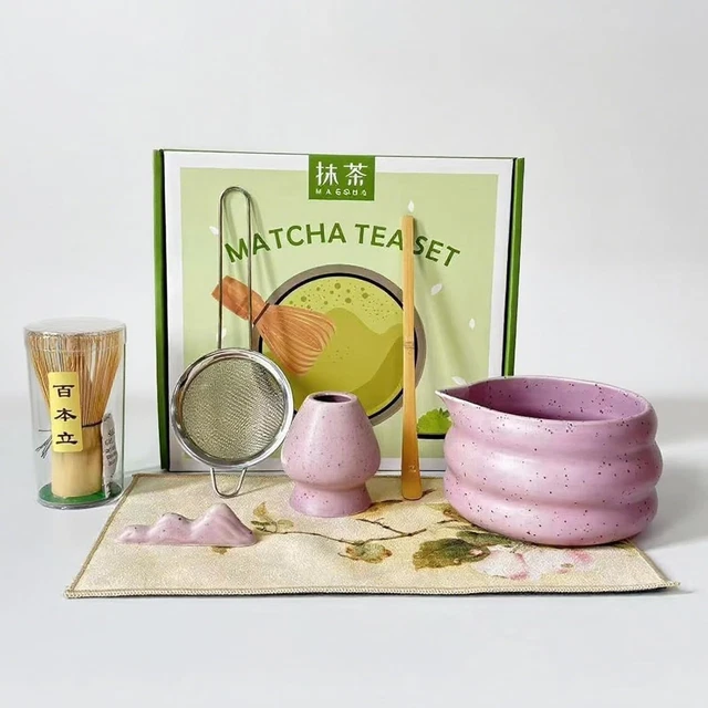 7 PCS MATCHA Whisk Set, Japanese Matcha Kit Sets Includes Matcha Bowl ...